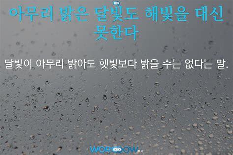 속담 아무리 밝은 달빛도 해빛을 대신 못한다