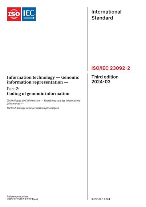 ISO IEC 23092 2 2024 Information Technology Genomic Information Representation Part 2 Coding