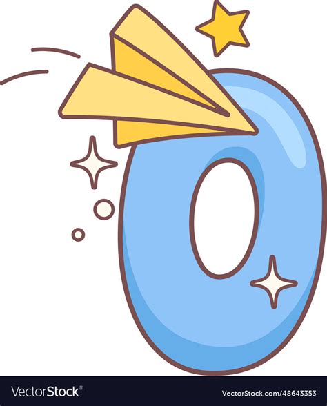Zero Digit Comic Sticker Royalty Free Vector Image