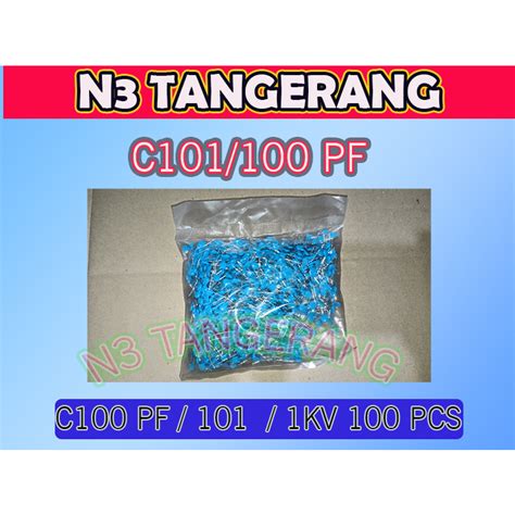 Jual Capacitor Keramik 100pf 101 Pf 100pcs Shopee Indonesia