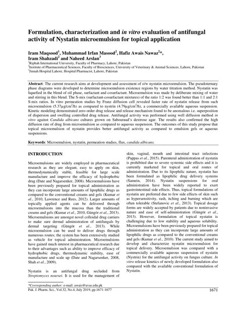 Pdf Formulation Characterization And In Vitro Evaluation Of