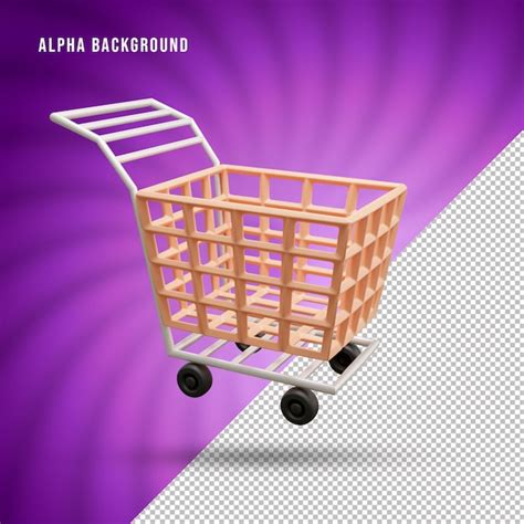 쇼핑 카트 3d 그림 아이콘 또는 3d 쇼핑 트롤리 아이콘 그림 프리미엄 Psd 파일