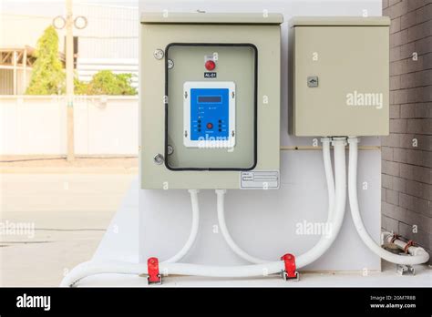 Technical Display On Control Panel With Electrical Equipment Devices Cabinet Stock Photo Alamy