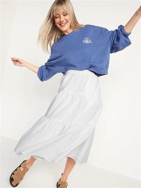 11 Old Navy Skirts To Mix And Match All Season Long White Tiered Maxi