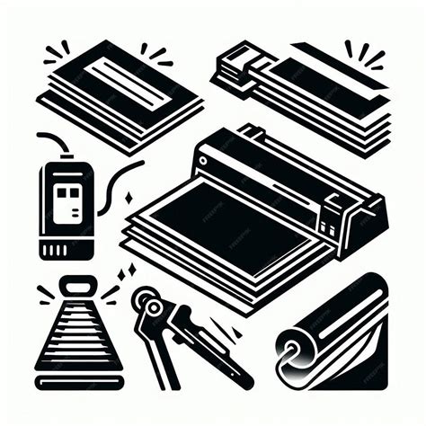 Premium Vector Laminating Sheets Silhouette Line Art Vector Illustration On White Background