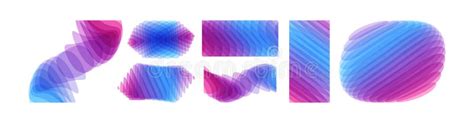Set Of Abstract Different Translucent Elements With Layered Effect Wavy Background Modern