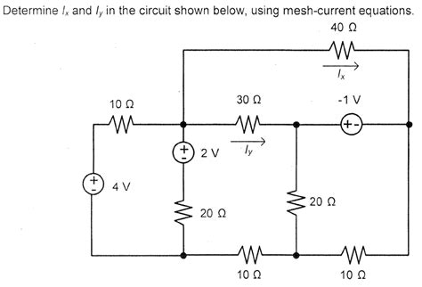 Solved Determine Ix And Iy In The Circuit Shown Below