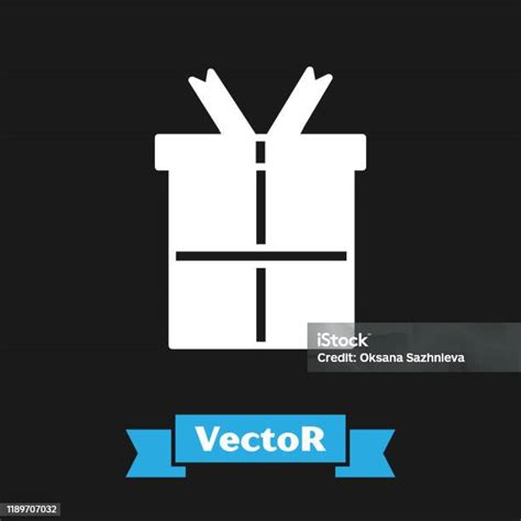 검은 색 배경에 격리 된 흰색 선물 상자 아이콘입니다 생일 축하해요 벡터 일러스트레이션 기념일에 대한 스톡 벡터 아트 및 기타 이미지 Istock
