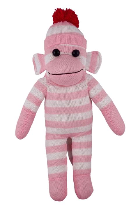 Made By Aliens Personalized Floppy Original Pink Sock Monkey Stuffed