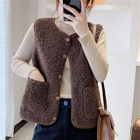 ♥당일 출고♥ 여성 뽀글이 후리스 미들 조끼 양털 캐쥬얼 퍼 베스트 짧은조끼 플리스 숏베스트 털조끼 Up 에이블리