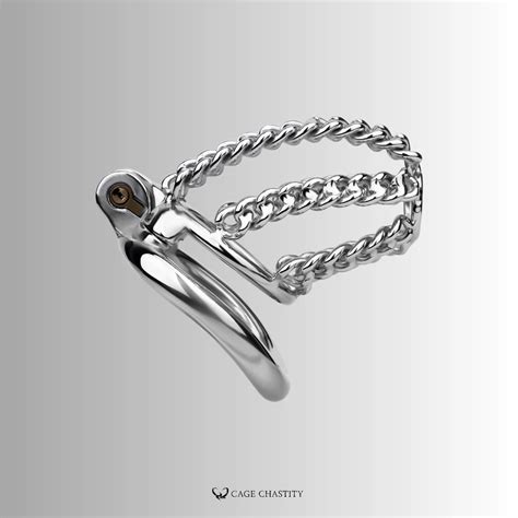Chainlock Sculpted Jailbird Chastity Cage With Chain Bars For Visual