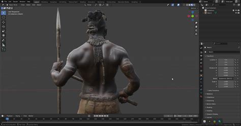 Tribal African Warrior With Spear Free Vr Ar Low Poly 3d Model