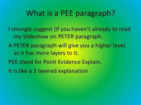 How To Nail A Pee Paragraph