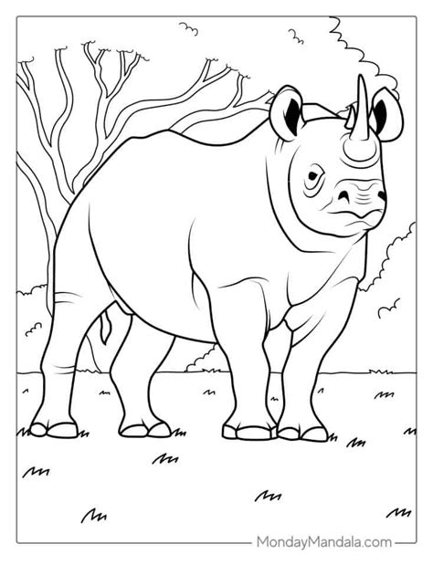 22 Rhino Coloring Pages Free Pdf Printables