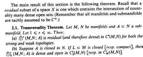 Differential Topology Transversality Theorem For Maps Between Fiber