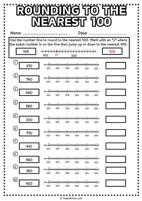Free Rounding To The Nearest 100 Worksheets Teach Prints