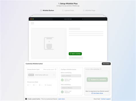 custom wishlist button swym