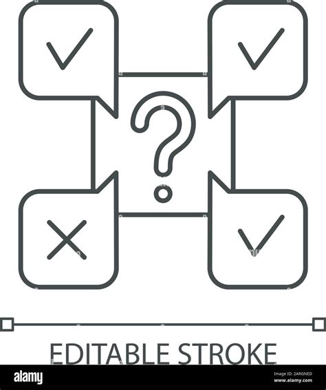 Online Survey Linear Icon Questions And Answers Sign Correct And Wrong Checkmark Chat