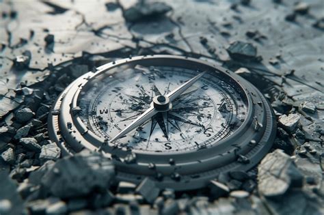 Premium Photo Graphic Illustration Of A Broken Compass Unable To