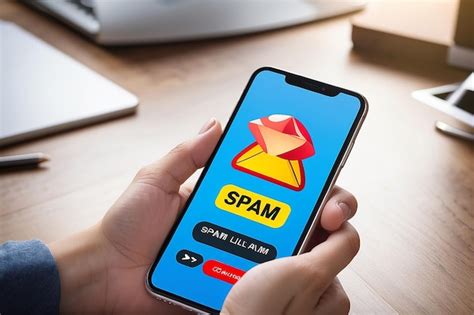 Premium Photo Warning Notification People With Spam Message Icon On Mobile Phone