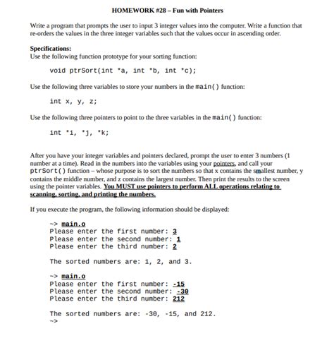Solved Homework 28 Fun With Pointers Write A Program That