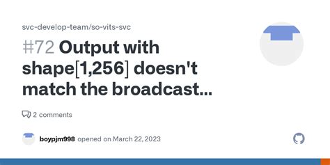 output with shape[1 256] doesn t match the broadcast shape[200 256] · issue 72 · svc develop