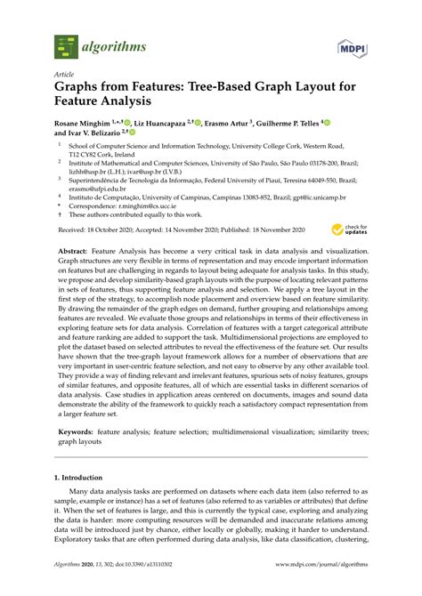 Pdf Graphs From Features Tree Based Graph Layout For Feature Analysis