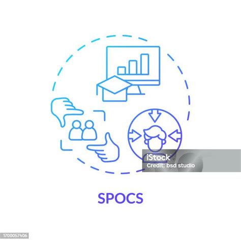 2d Gradient Thin Linear Icon Spocs Concept Stock Illustration