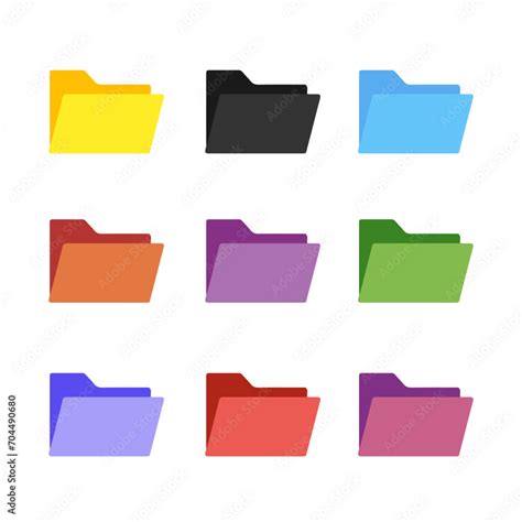 Folder Icon Set Can Be Used For Your Website Design App Logo UI Vector EPS 10 Isolated On