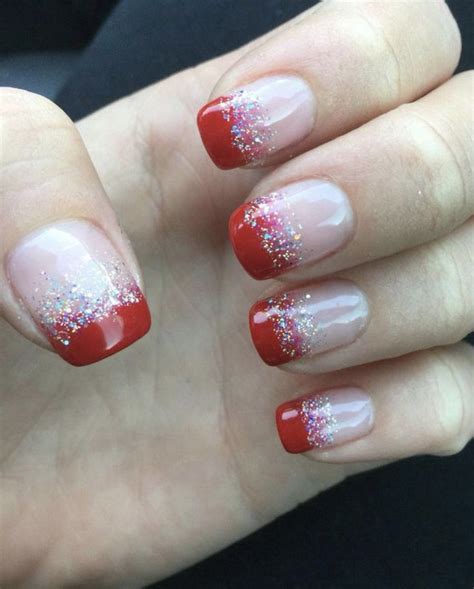 Pin By Demaree Novak On My Style Red Nails Glitter Short Acrylic