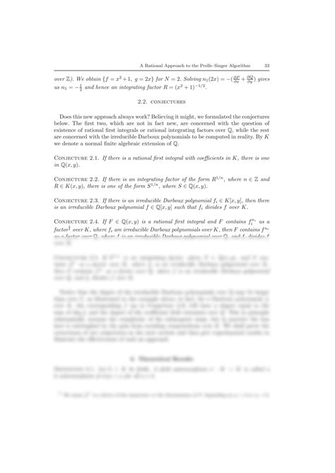 Solution A Rational Approach To The Prelle Singer Algorithm Algorithms