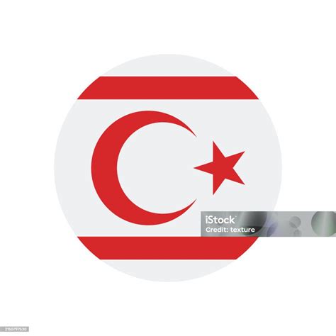 북부 키프로스 국기입니다 북키프로스의 국기 버튼 플래그 아이콘입니다 표준 색상 둥근 버튼 아이콘입니다 3d 아이콘 원 아이콘입니다 컴퓨터 일러스트레이션 디지털 일러스트레이션