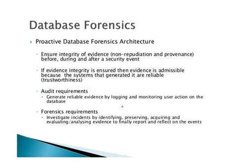 Database Forensics