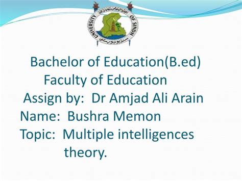 Multiple Intelligence Theory Ppt