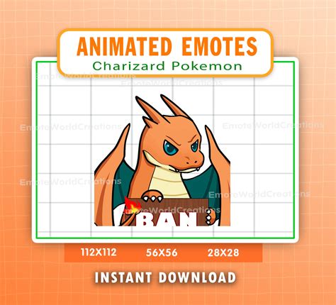 Animated Charizard Pokemon Emote For Twitch Or Discord Streamers