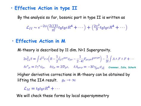Ppt Toward The Determination Of Effective Action In Superstring Theory And M Theory Powerpoint