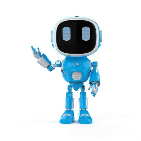 Premium Photo Cute And Small Artificial Intelligence Assistant Robot Hand Up