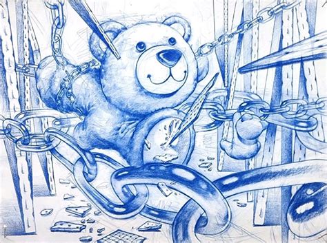 기초디자인 드로잉 스케치 곰인형 쇠사슬 과자 In 2024 Illustrations Posters Sketches