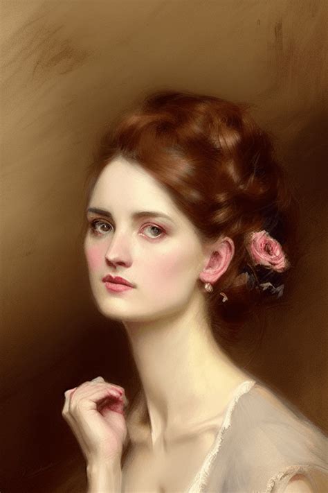 Beautiful Victorian Lady Pencil Illustrated Portrait · Creative Fabrica