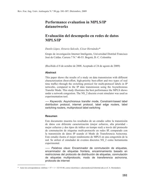 Pdf Performance Evaluation In Mplsip Datanetworks