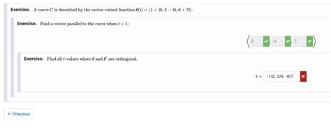 solved exercise a curve c is described by the vector valued