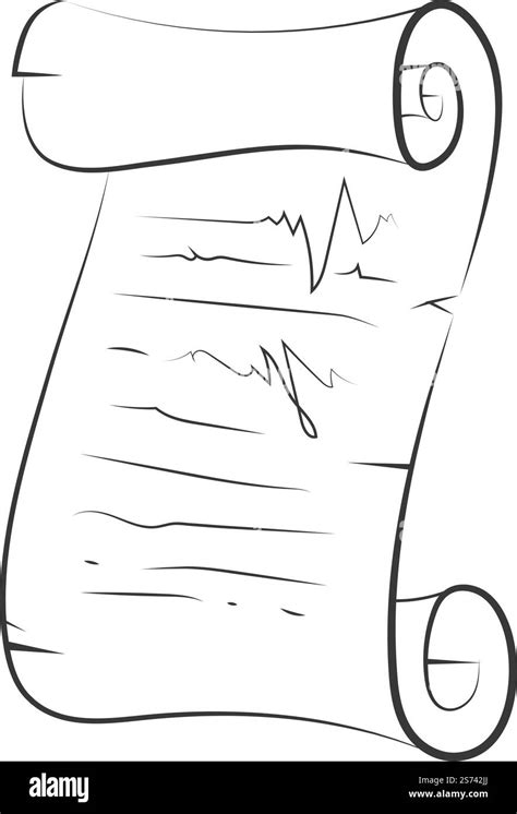 Paper Scroll In Sketch Style Vintage Writing Parchment Isolated On