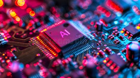 Advanced Computer Processor Chip With Ai Acceleration In Dark Digital