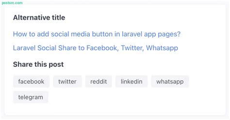 Add Share Social Media Button To Laravel Postsrc