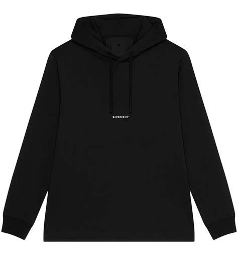 Givenchy Classic Fit Printed Jersey Hoodie Black Ss23 De