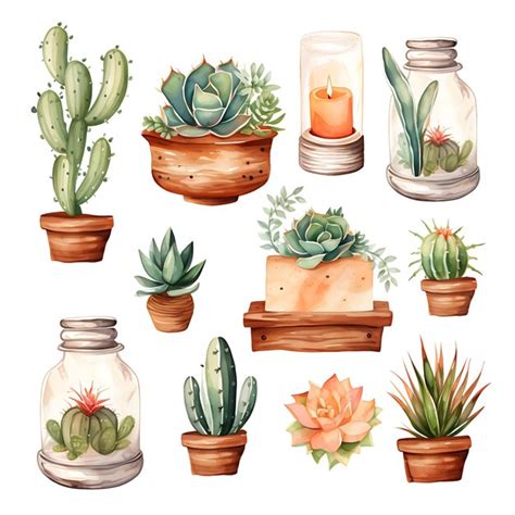 Premium Ai Image Watercolor Of Candle Holders Diffusers Vases Serving