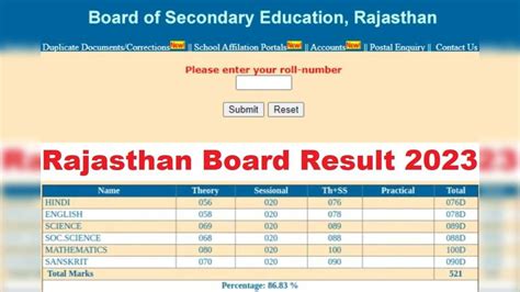 Rbse Results Bser Ajmer Rajasthan Board Class 10th Result Marksheet Toppers List On