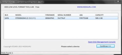 Hard Disk Low Level Format Tool 4 25 Download LLFTOOL EXE