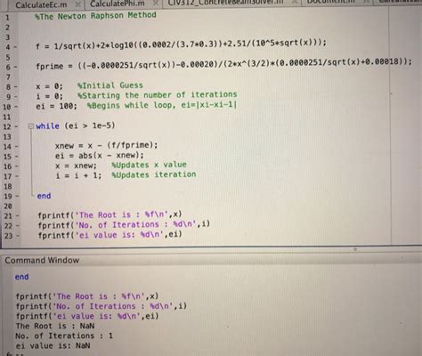 solved i am trying to use matlab to use the newton rapson