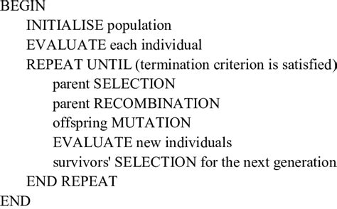 Ga Basic Procedure Pseudo Code Download Table